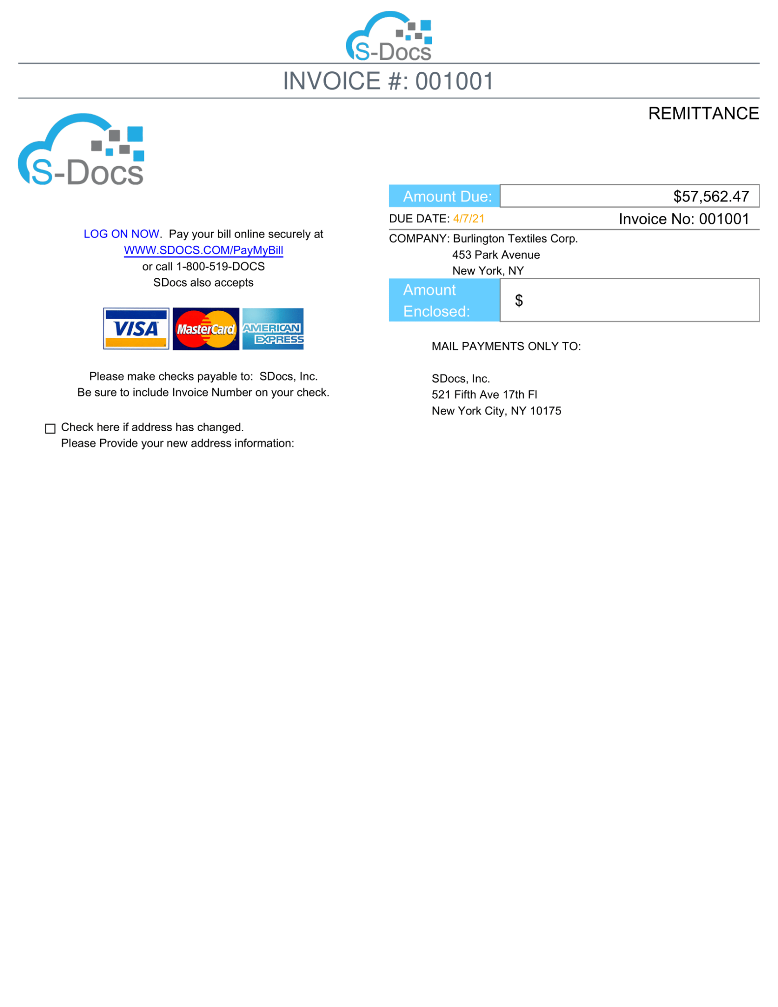 Invoice – With Remittance